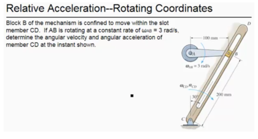 Solved Relative Acceleration--Rotating Coordinates Block B | Chegg.com