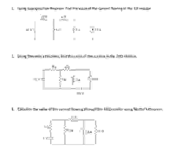 Solved 1. 1. ﻿Using superposition theorem, find the value of | Chegg.com