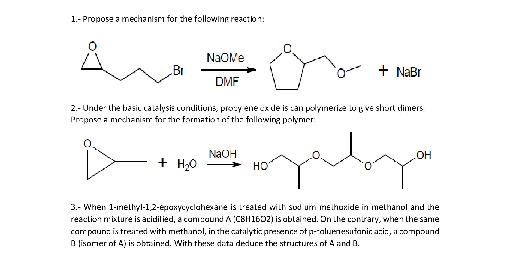 Solved 1.- Propose a mechanism for the following reaction: | Chegg.com