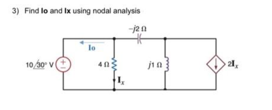 Solved 3) Find Io and Ix using nodal analysis | Chegg.com