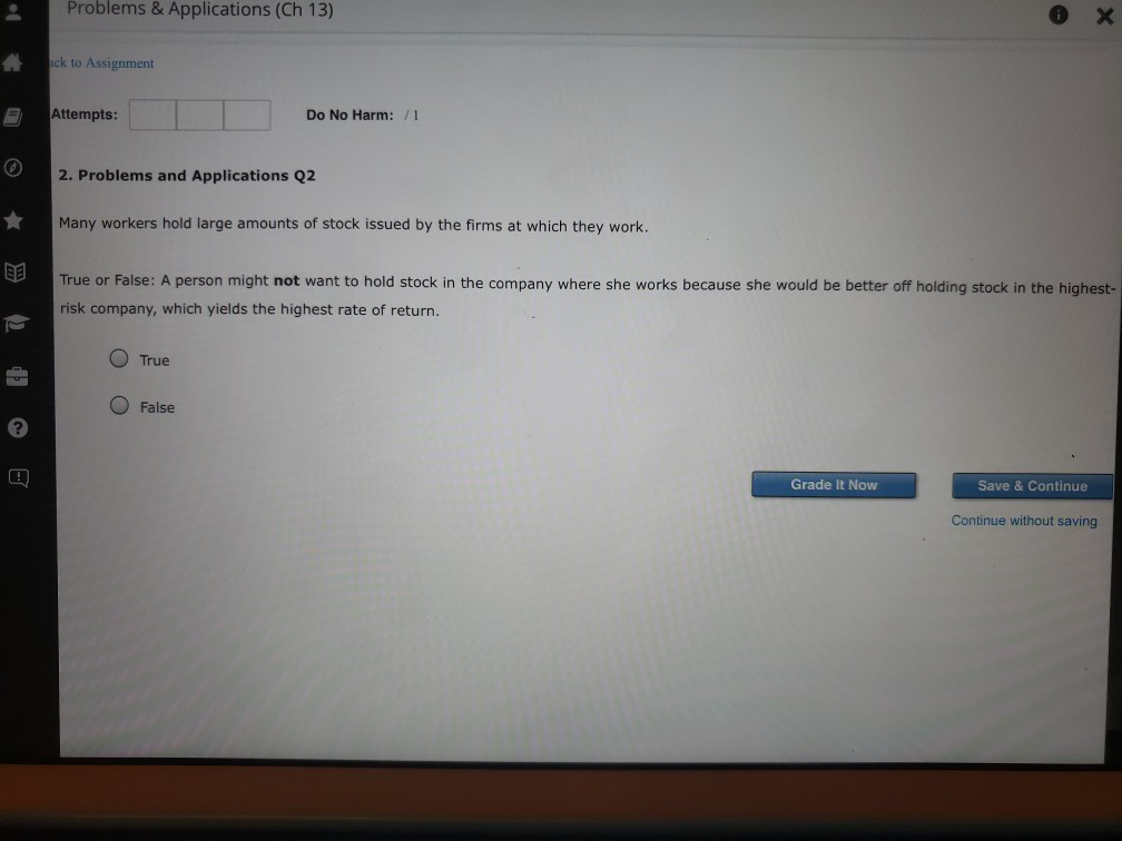 Solved Problems & Applications (Ch 13) ick to Assignment | Chegg.com