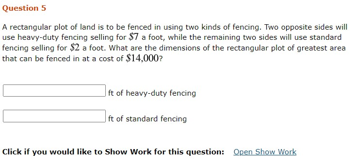 Solved A rectangular plot of land is to be fenced in using | Chegg.com