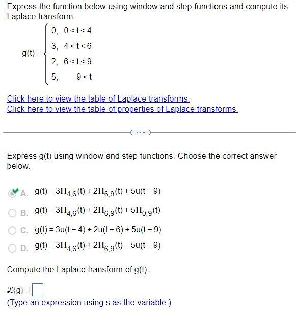 Solved Express the function below using window and step | Chegg.com