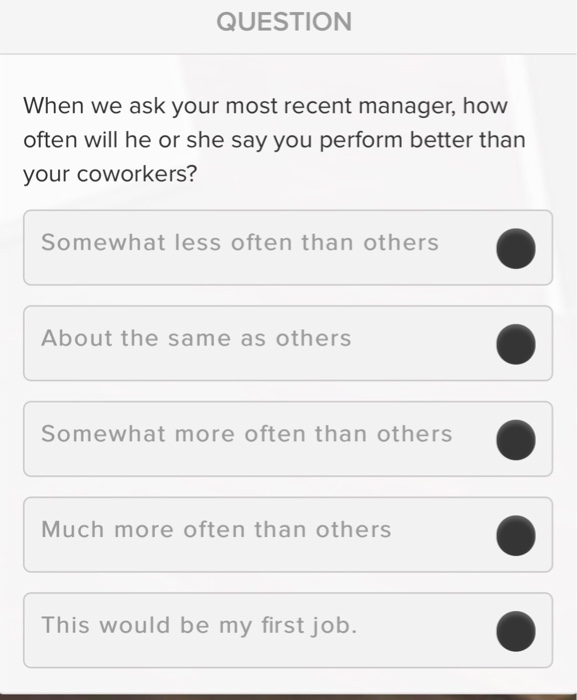 Solved when we ask your most recent manager how often will | Chegg.com