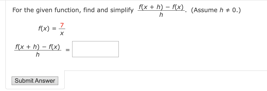 Solved For the given function, find and simplify | Chegg.com