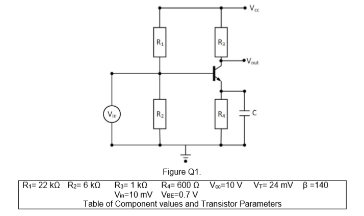 Solved A transistor amplifier which uses a npn BJT and | Chegg.com