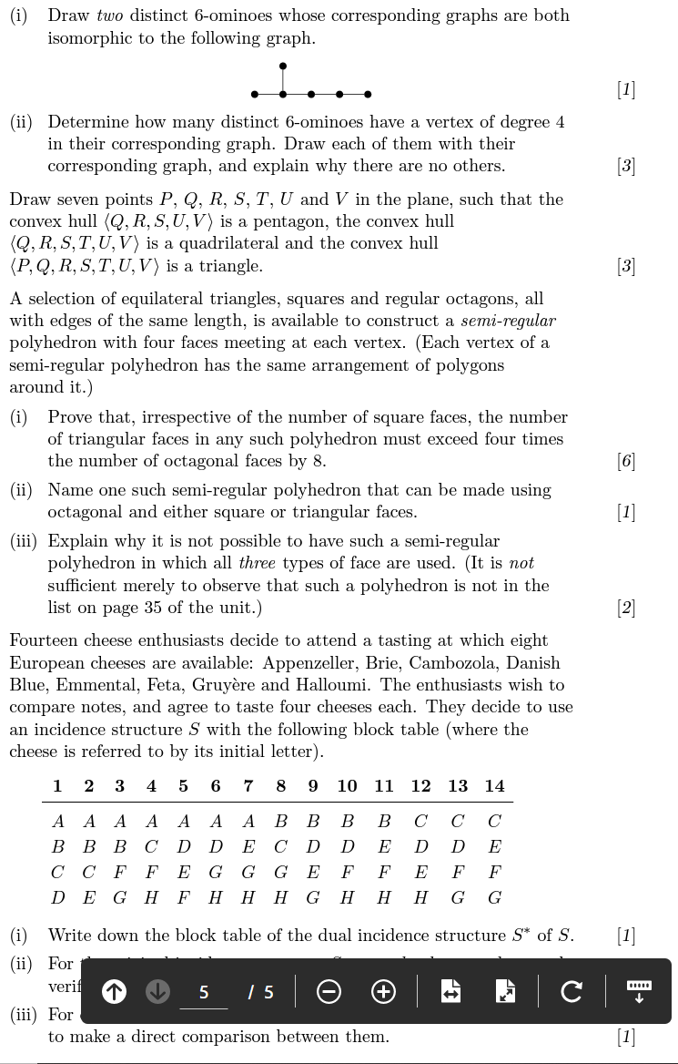 (i) Draw two distinct 6-ominoes whose corresponding | Chegg.com