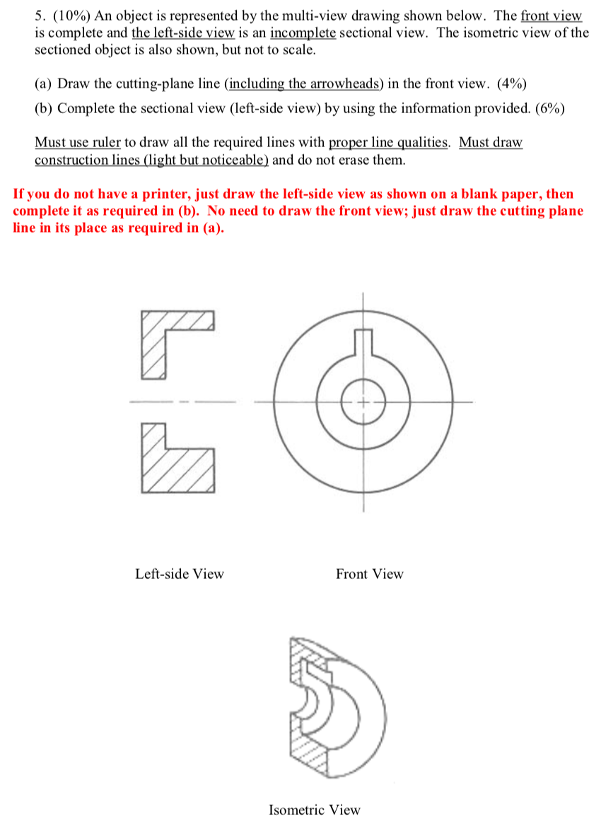 Solved 5. (10%) An object is represented by the multi-view | Chegg.com