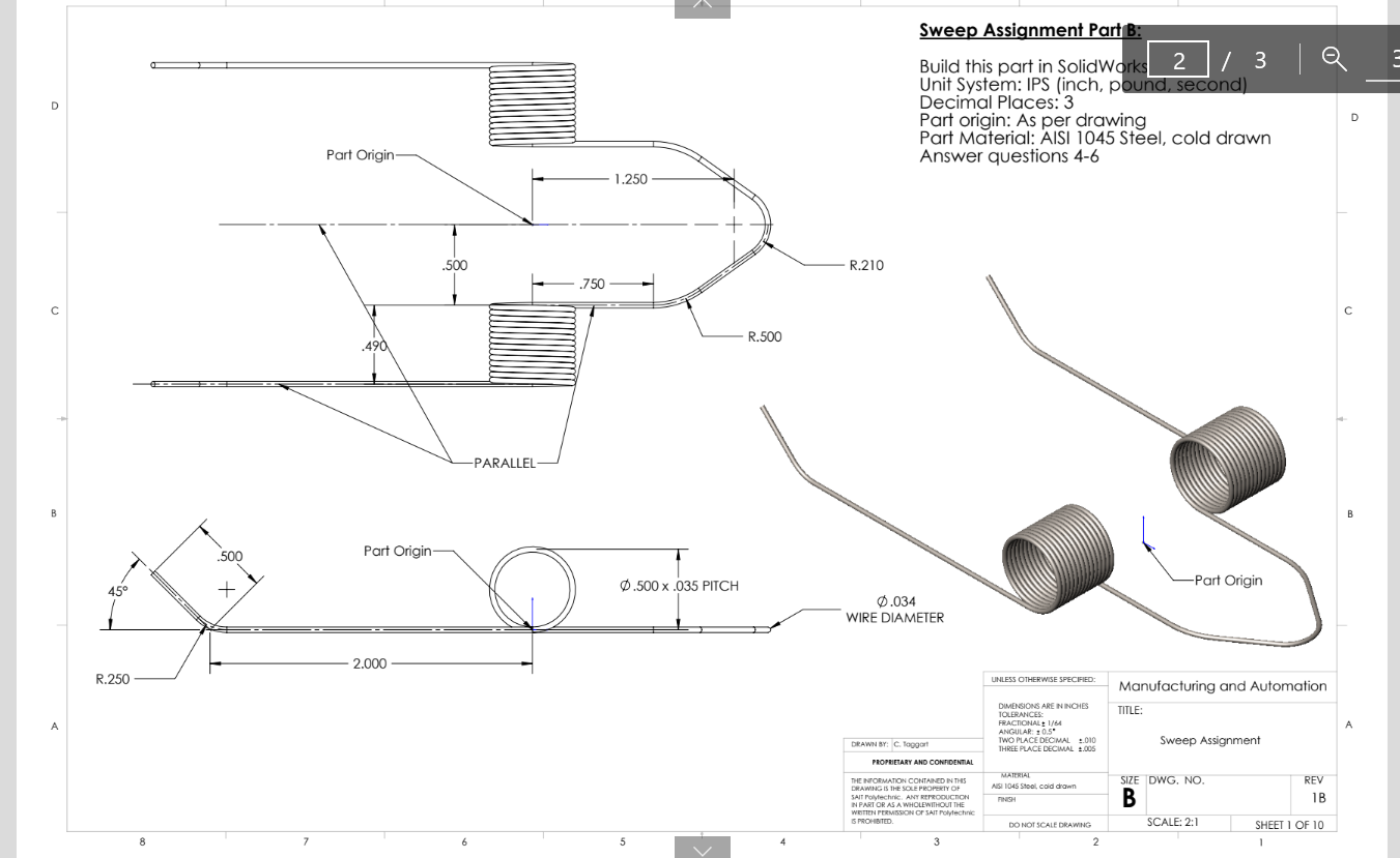 Solved | Sweep Assignment Part B: Build this part in | Chegg.com