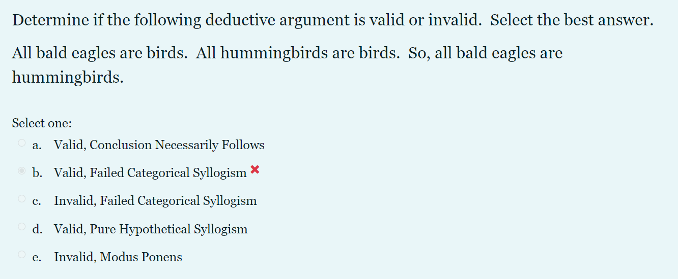 Solved Determine if the following deductive argument is | Chegg.com