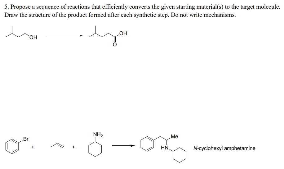 Solved 5. Propose a sequence of reactions that efficiently | Chegg.com