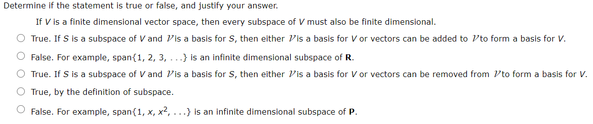 Solved Determine if the statement is true or false, and | Chegg.com