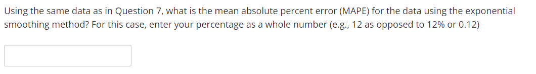 Solved Given The Data What Is The Average Forecast Error