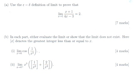 Solved (a) Use the E- definition of limit to prove that (7 | Chegg.com