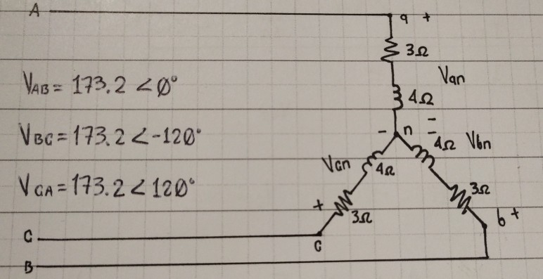 Solved For the Y-connected load of the following figure, | Chegg.com