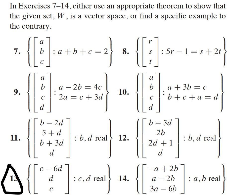 Solved In Exercises 7-14, either use an appropriate theorem | Chegg.com