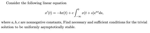 Solved Find the conditions for the trivial solution to be | Chegg.com