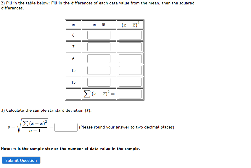 Solved 2) Fill in the table below: Fill in the differences | Chegg.com