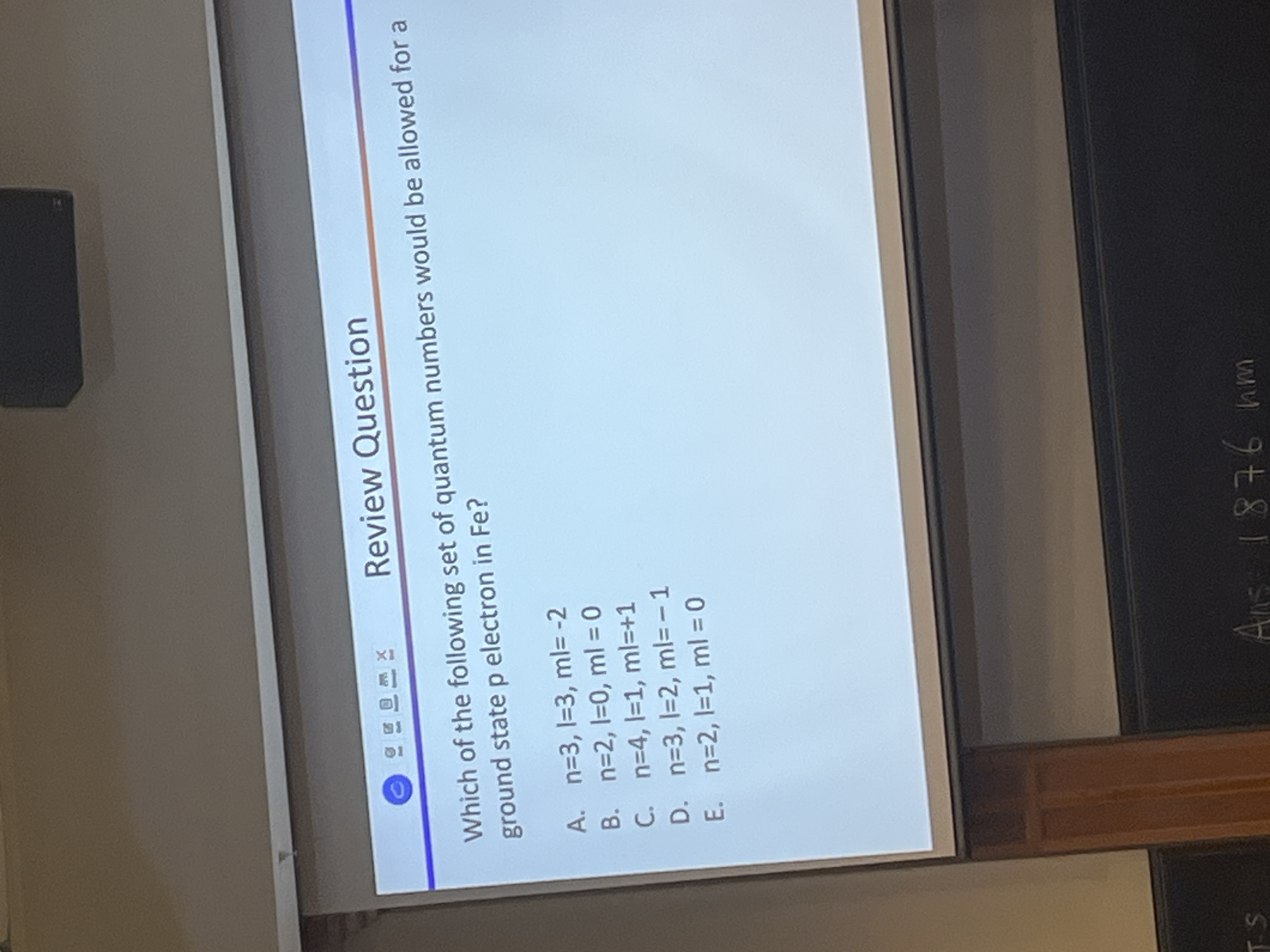 Solved Which of ﻿the following set of ﻿quantum numbers would | Chegg.com