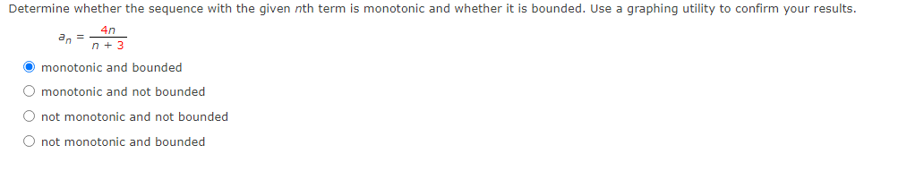 Solved Determine whether the sequence with the given nth | Chegg.com