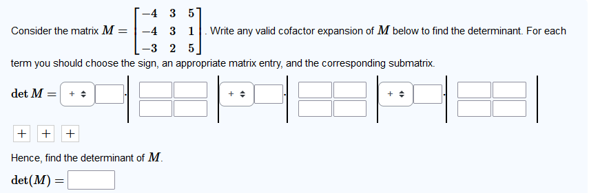 Solved \r\nFind the determinant of the matrix \\( | Chegg.com