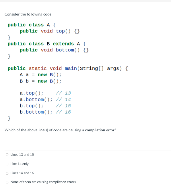 Solved Consider The Following Code Public Class A Public 