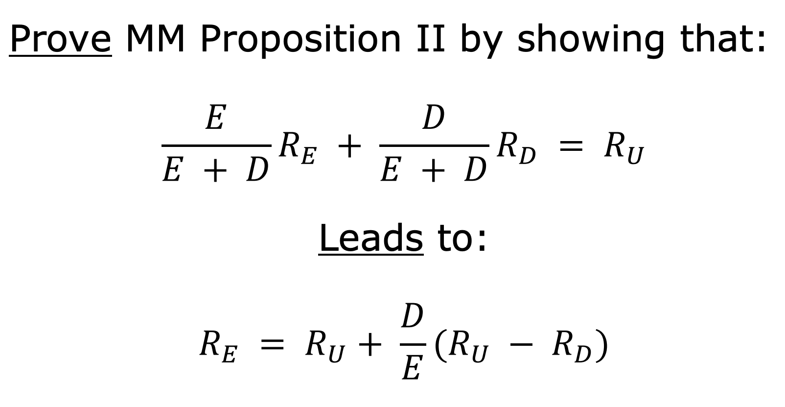 Solved Prove MM Proposition II by showing that: | Chegg.com