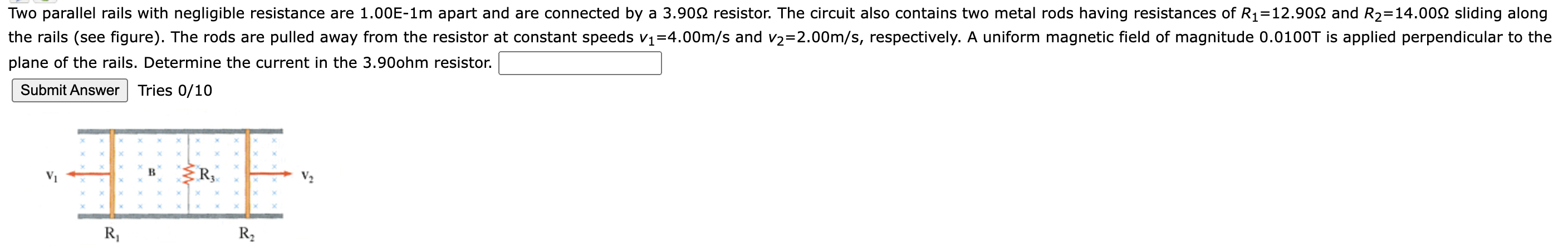 Solved Two parallel rails with negligible resistance are | Chegg.com