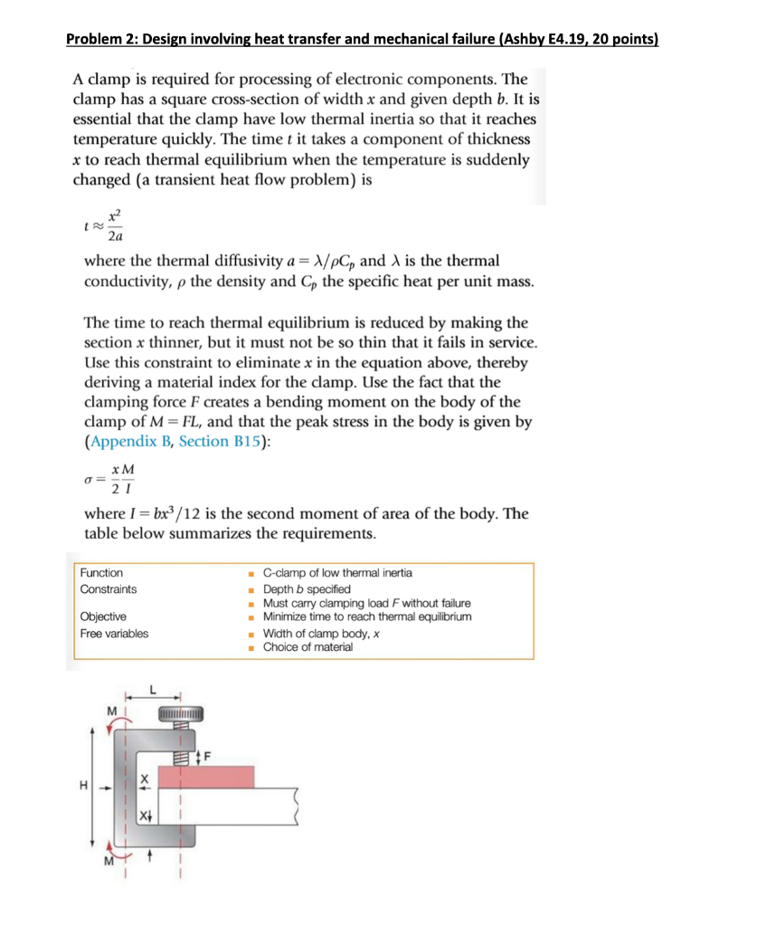 Solved Problem 2: Design involving heat transfer and | Chegg.com