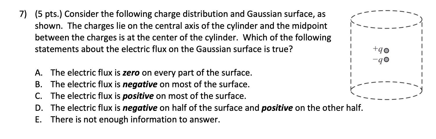 Solved 7) (5 pts.) Consider the following charge | Chegg.com
