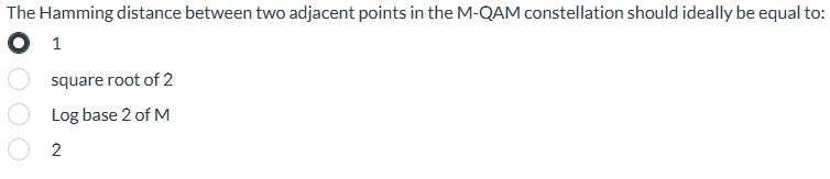 Solved The Hamming distance between two adjacent points in | Chegg.com