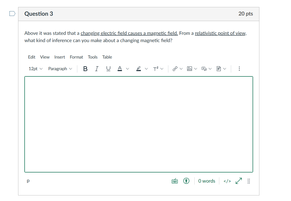 Solved Above it was stated that a changing electric field | Chegg.com