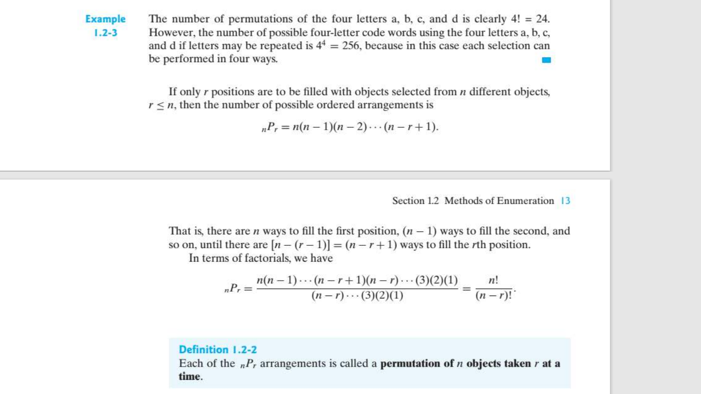 Solved Example 1.2-3 The number of permutations of the four | Chegg.com