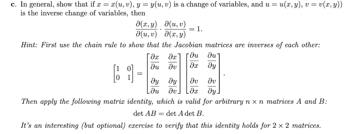 Solved Consider the change of variables u = x2 + y2, v = x + | Chegg.com