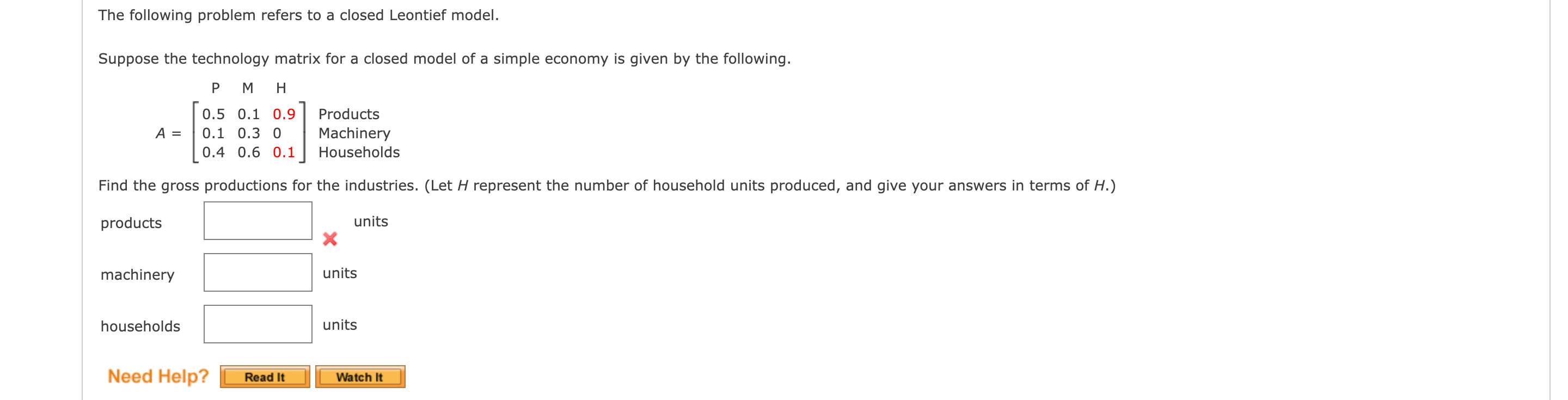 Solved The following problem refers to a closed Leontief | Chegg.com