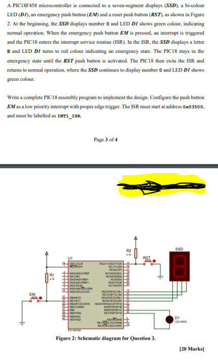 A PIC18F458 microcontroller is connected to a | Chegg.com