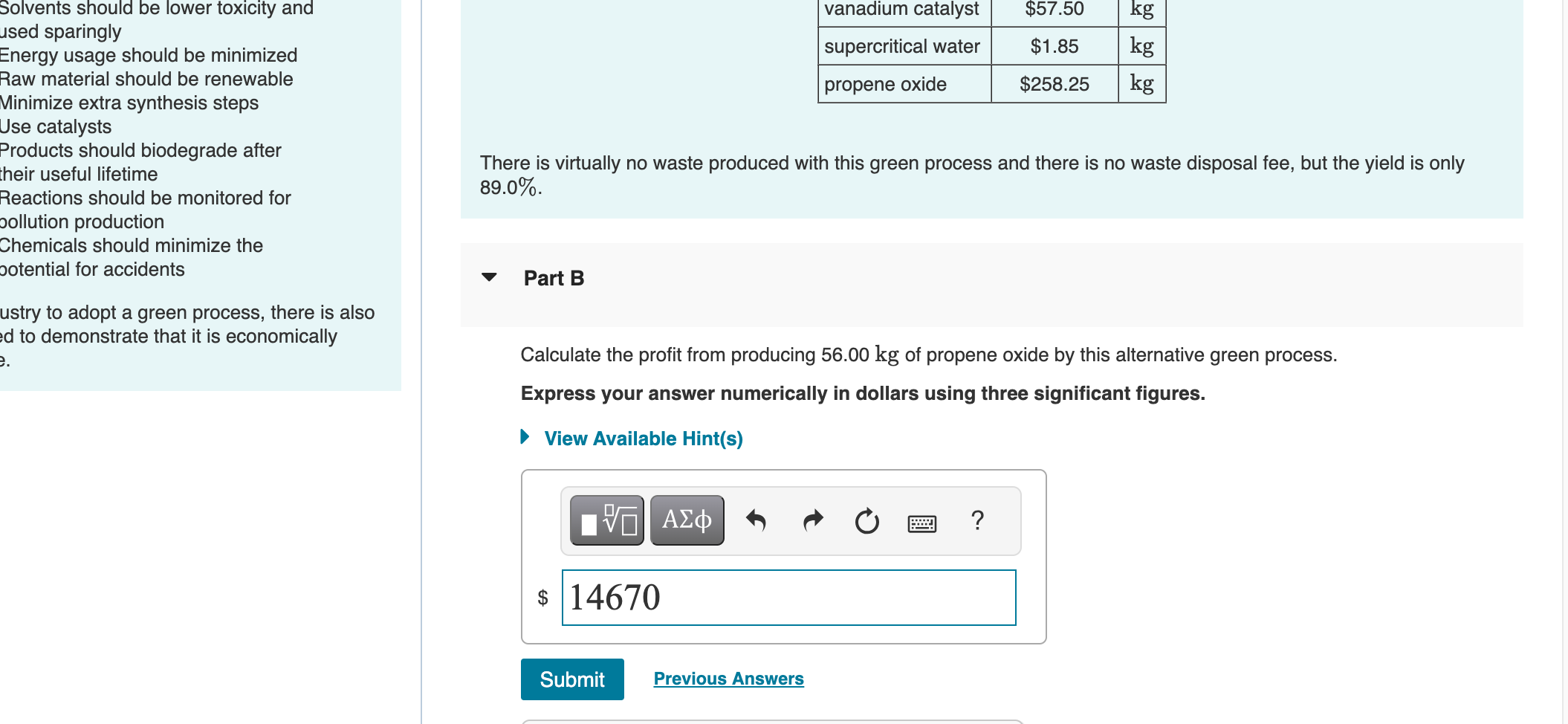 Solved Solvents should be lower toxicity and used sparingly | Chegg.com