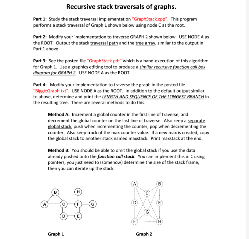 Solved Part 3: See the posted file “GraphStack.pdf” which is | Chegg.com