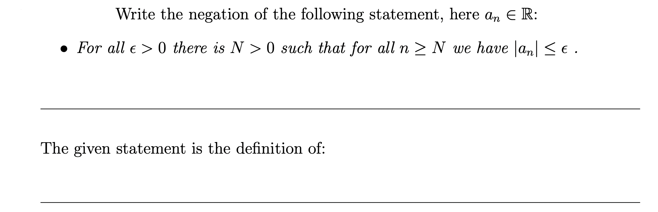 Solved Write the negation of the following statement, here | Chegg.com