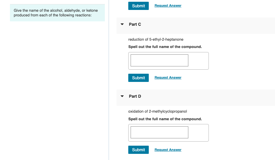 Solved Write the common name for each of the following | Chegg.com