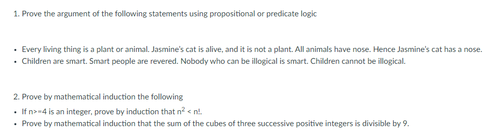 Solved 1. Prove the argument of the following statements | Chegg.com