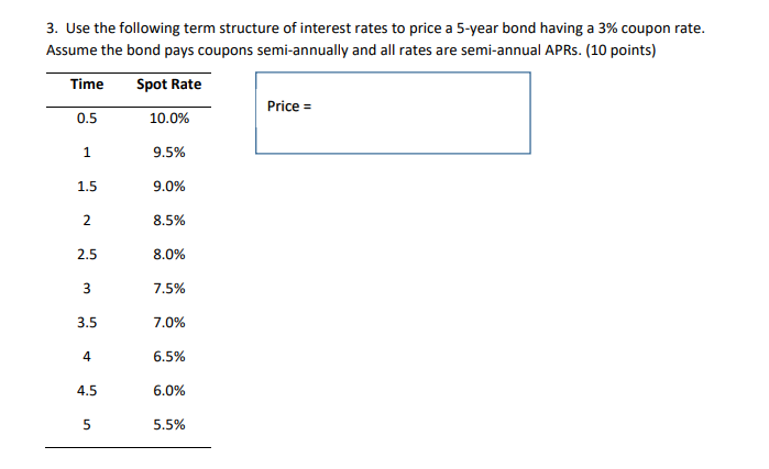 3. Use the following term structure of interest rates | Chegg.com