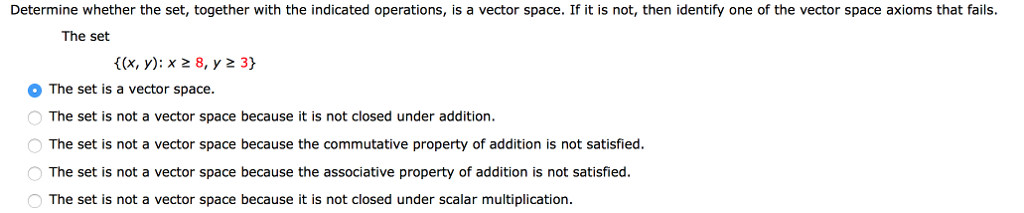 Solved Determine whether the set, together with the | Chegg.com Solved Determine whether the set, together with the | Chegg.com