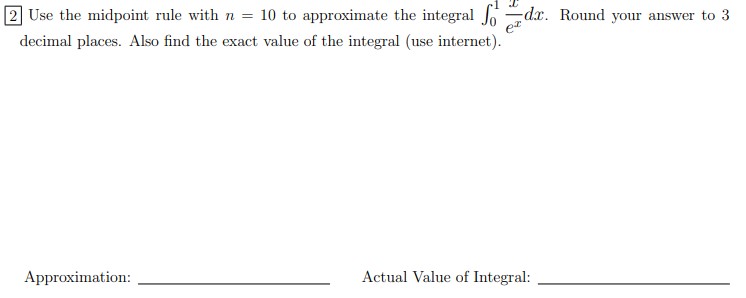 Solved Calculus 2 Lab 4 Name ∫abf(x)dx≈Ln=∑i=1nf(xi−1)Δx In | Chegg.com