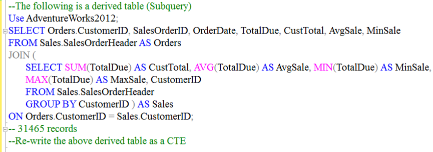 Solved The following question is a T-SQL question. Rewrite | Chegg.com
