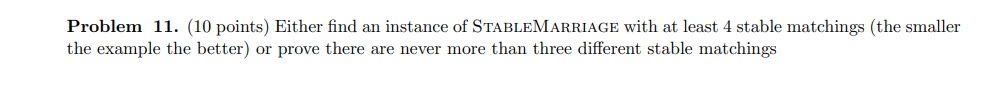 Solved Problem 11. (10 points) Either find an instance of | Chegg.com