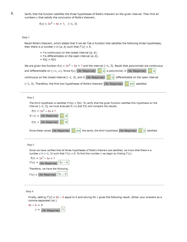 Solved 1 Verify That The Function Satisfies The Three