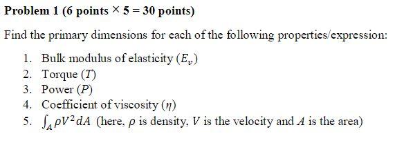 Solved Problem 1 ( 6 points ×5=30 points) Find the primary | Chegg.com