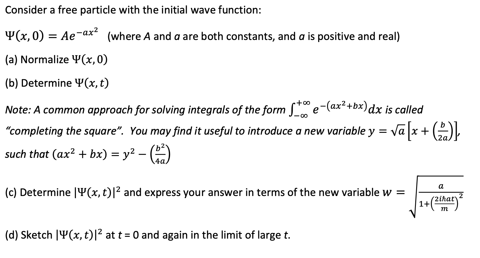 Solved Consider a free particle with the initial wave | Chegg.com