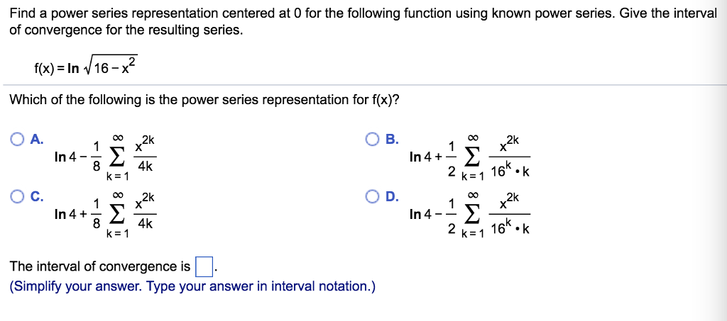 Solved Find a power series representation centered at 0 for | Chegg.com